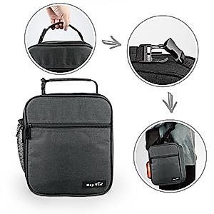 Hap Tim Insulated Lunch Box for Men, Reusable Lunch Bag for Women, Spacious Lunchbox Adult, Dark grey (18654-DG)