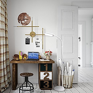 Newhouse Lighting NHFL-AP-WH Apollo LED Floor Lamp Energy-Efficient Natural Reading Artists Crafts Adjustable Gooseneck Task Light, White