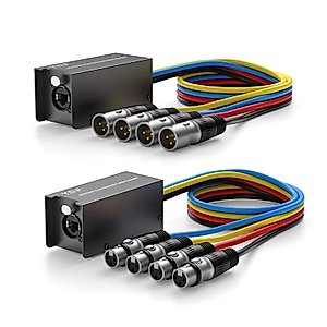 Y.D.F 3.3 Ft 4 CH Multi Network Snake Receiver Over Ethercon Cable XLR Snake Box Extender for Stage Lighting and Recording Studio- XLR/AES/DMX Channel Over Cat5E/Cat6/Cat7 Cable (1 Male+1 Female