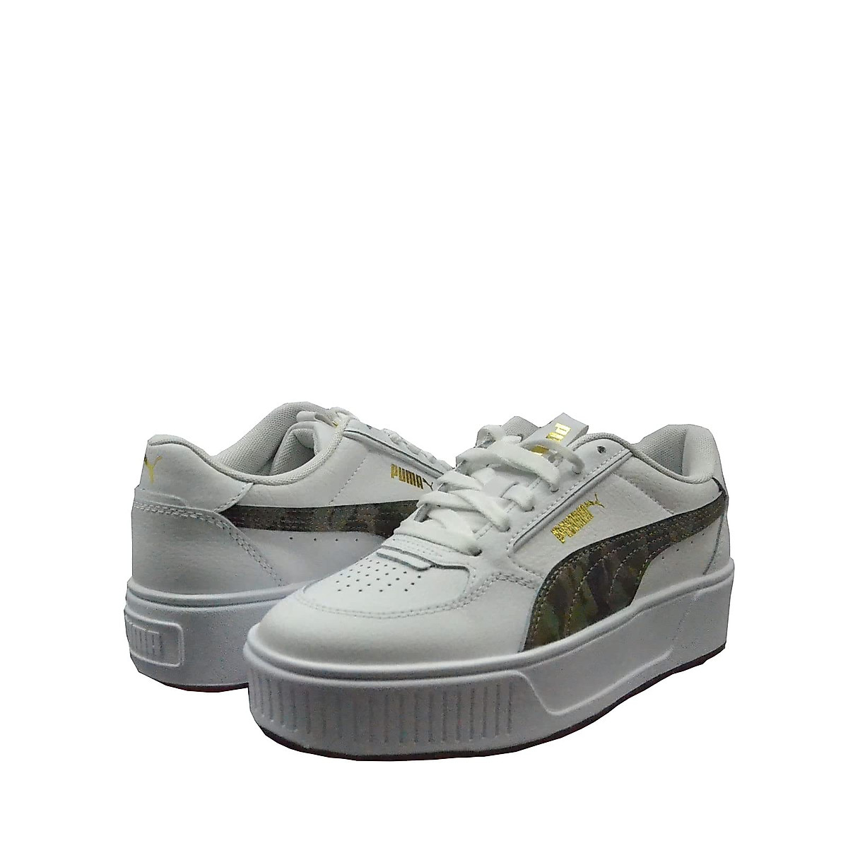 PUMA Women's Karmen Rebelle Sneaker, White White Gold, 10