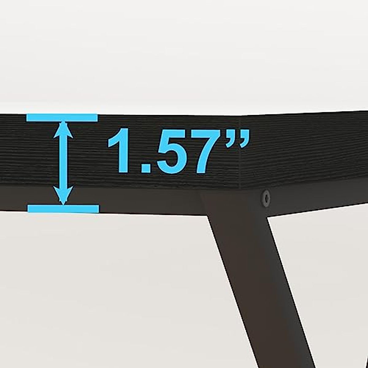 LVB Black Computer Desk, Modern Gaming PC Writing Desk for Home Office, Metal Computer Study Work Table for Bedroom, Industrial Executive Student Simple Workstation Desk with Storage, 55 In, Black Oak