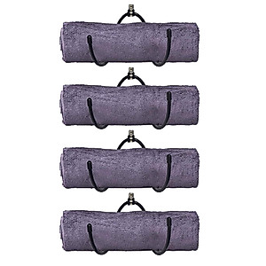Metal Adjustable Wall Rack, Multi-Purpose Shelf for Foam Roller Racks Yoga Mat Storage Exercise Mat Organizer Bath Towels Holder for Your Fitness Class or Home Gym Bathroom, Up to 20Lbs - （4 Pack）