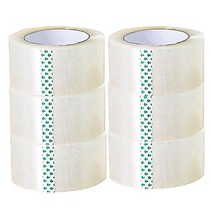 BAIYEUSO Packing Tape,Clear Packaging Tape 6 Rolls,Shipping Tape for Moving Boxes, Shipping, Office,1.88 Inch x 60 Yards,Total 120 Yards (6, Transparent)