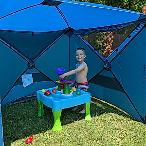 Black Sierra Beach Tent with UPF 50+ Sun Protection, Easy Set Up Sun Shelter, Portable Lawn Canopy with Carry Bag, Outdoor Pop Up Cabana Shade for The Beach, Backyard, Sports, RV