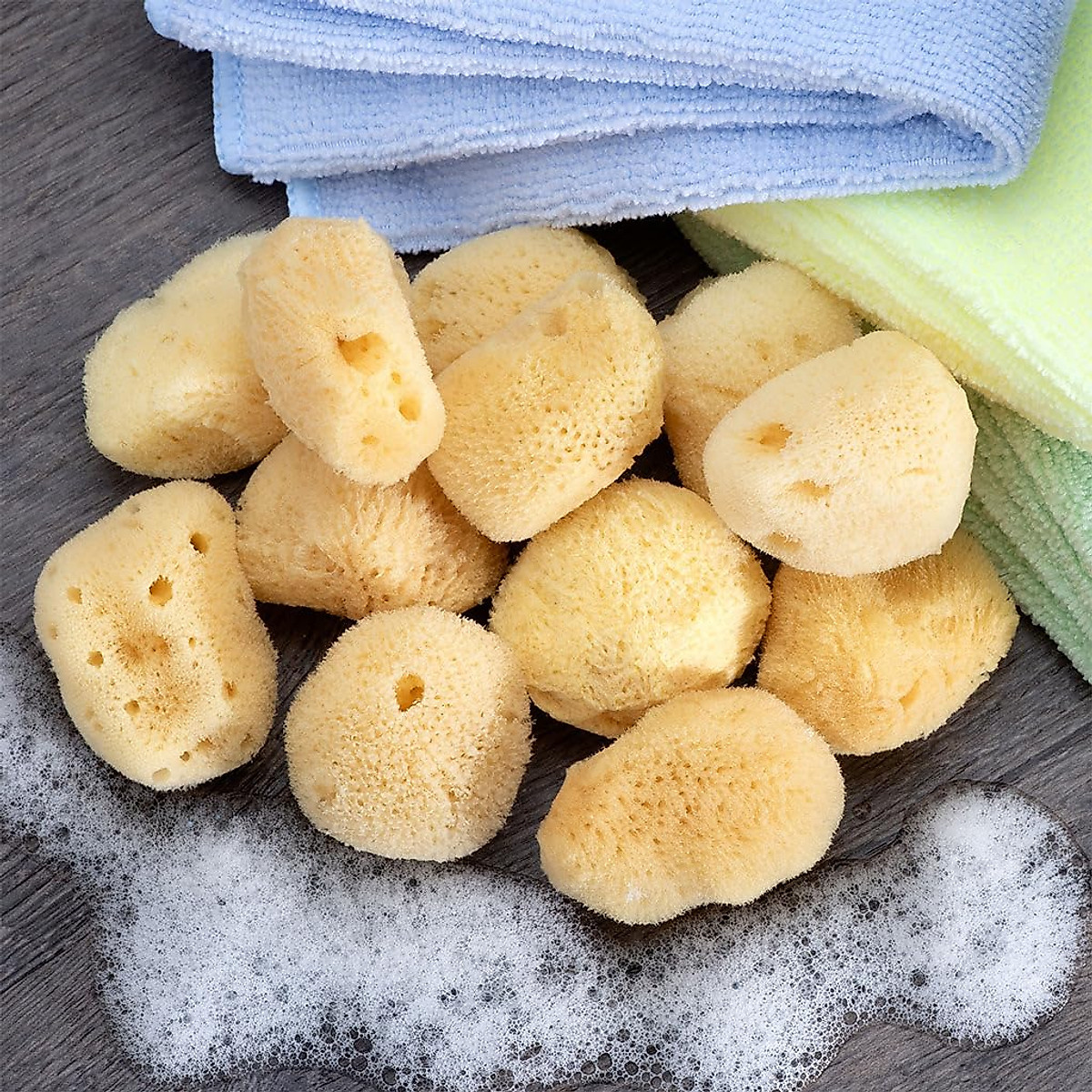 Neptune Natural Sea Soft Silk Sponge - for Cosmetic Use, Art, Facial Cleansing 12pk, 1-1.5 inches