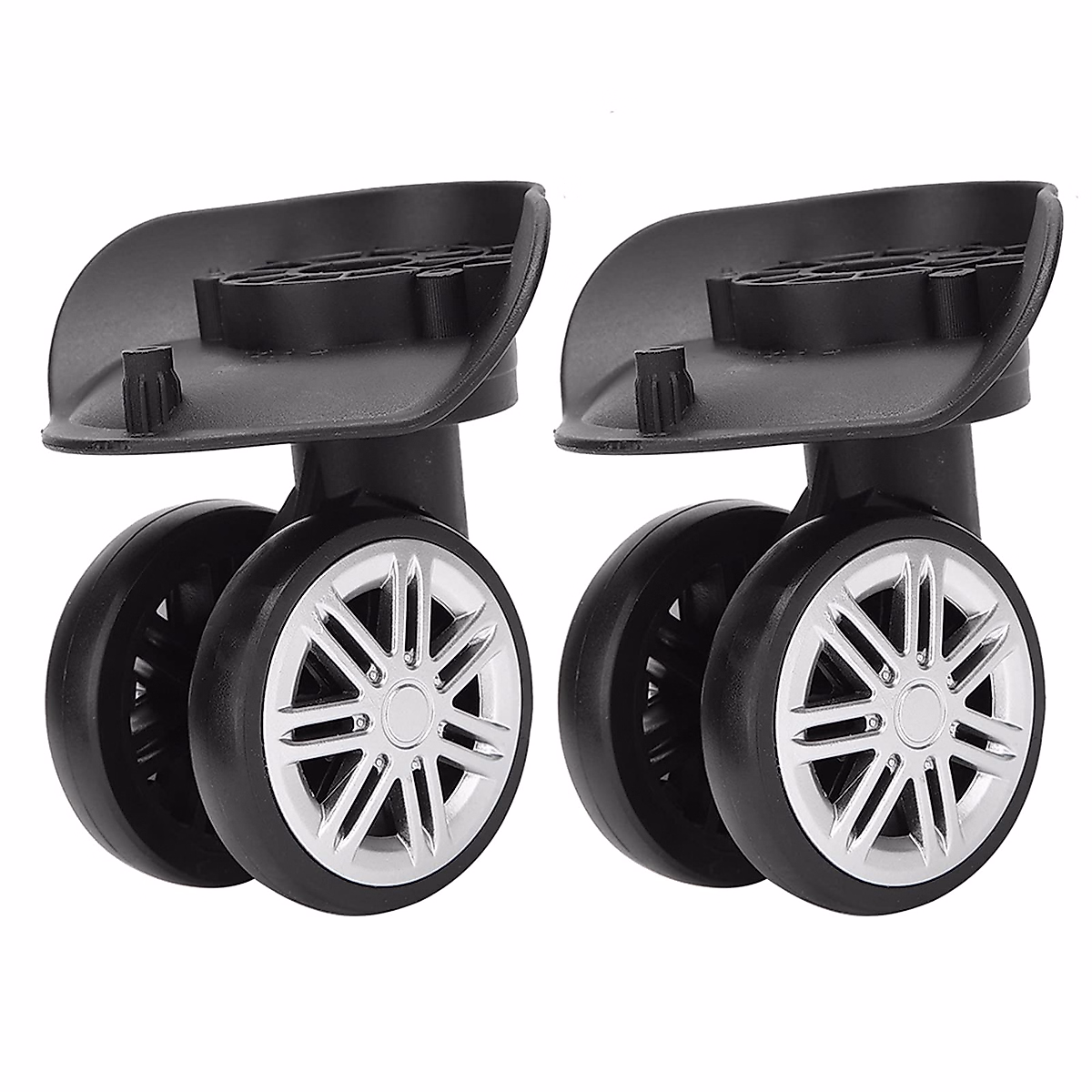 2 Pcs Luggage Suitcase Wheels, Replacement Luggage Wheels Swivel Luggage Mute Wheel Outdoor Mute Double Row Wheel with Multiple Screws for Draw‑bar Box Code Case