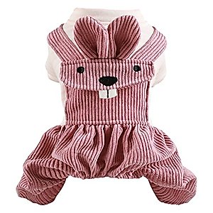 Pet Clothes for Medium Dogs Male Pet Four Legged Overalls Autumn Winter Clothes Plaid Rabbit Teeth Warm Clothes