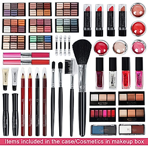 FantasyDay All-in-one Holiday Make up Gift Set | Makeup Kit for Women Full Kit Essential Starter Bundle Include Eyeshadow Palette Lipstick Blush Foundation Concealer Face Powder Mascara Lipgloss Brush