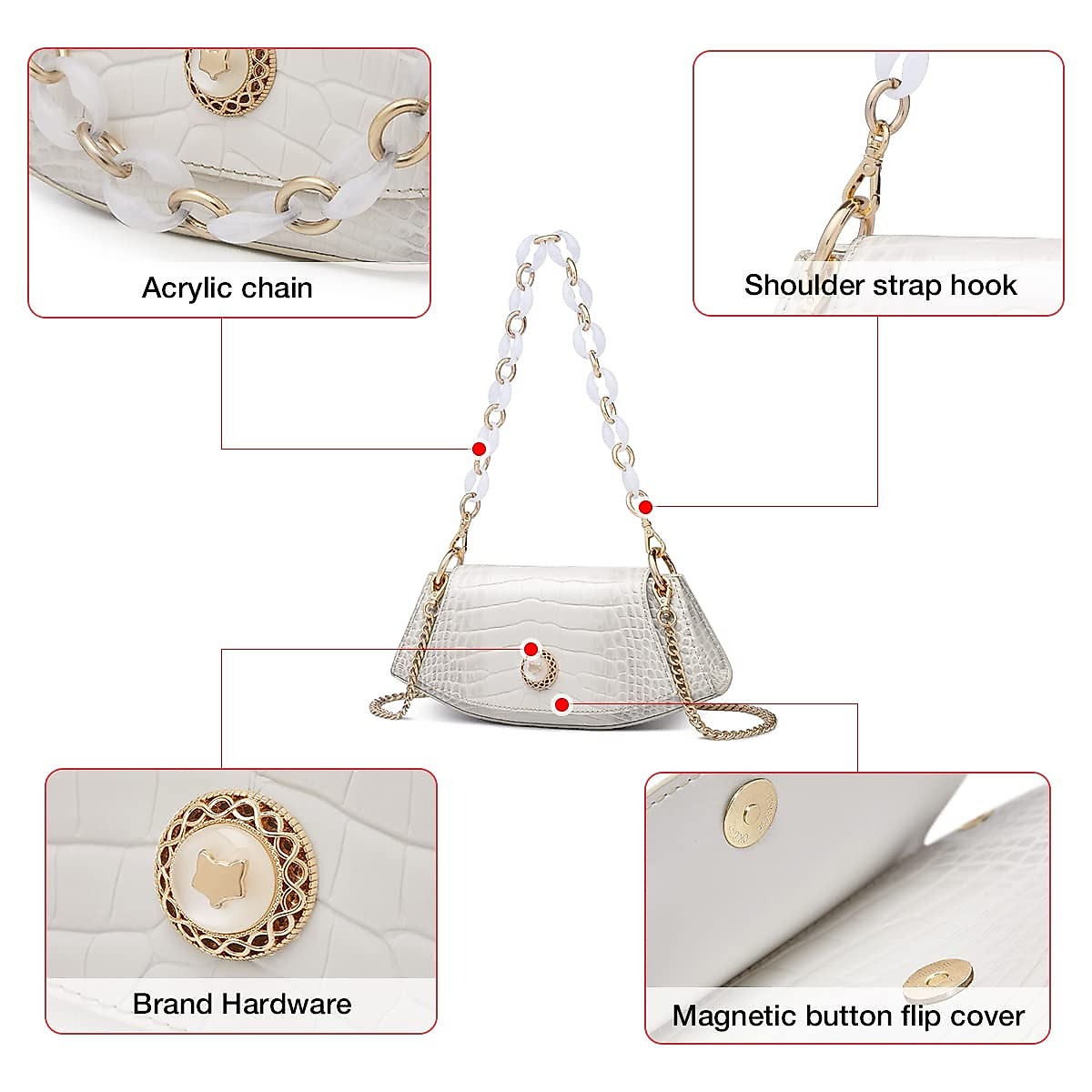 Split Leather Crossbody Bag for Women Purses Fashion Crocodile Small Hobo Bag Ladies Shoulder Bag Qriginal Design Underarm Bag