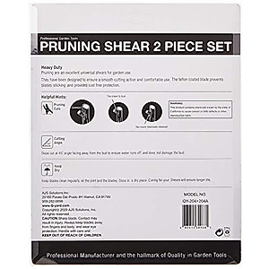 2 - pack Q-yard Pruning Shear, Mini- Extra Sharp Garden Hand Pruners, Easier Cutting, Comfortable Ergonomic, Less Effort - Gardening Scissors for Men & Women