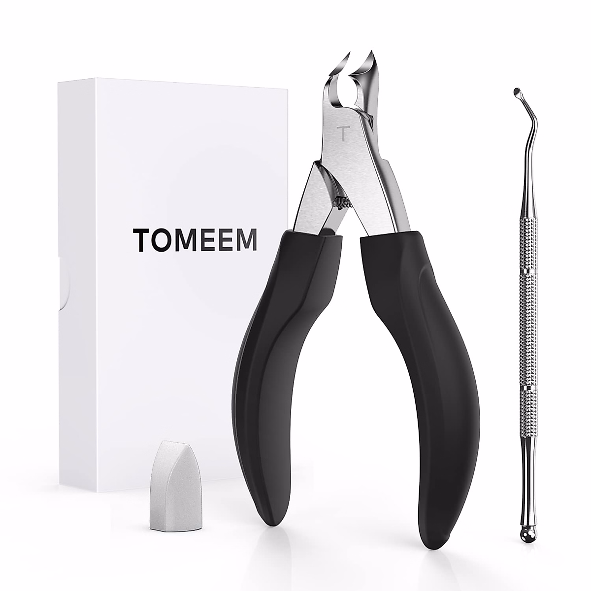 TOMEEM Toenail Clipper Pedicure Tool - Professional Podiatrist Toe Nail Cutter for Thick & Ingrown Nails, Sharp Curved Blade for Men, Women & Seniors
