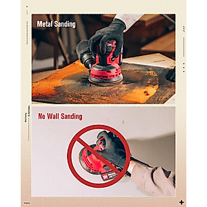 AVID POWER 20V Cordless Orbital Sander 5 Inch Electric Sander Tool with 6 Variable Speeds 7000-11000 RPM Battery Powered Sanders for Woodworking, 30 Pcs Sandpapers and Dust Collection Bag