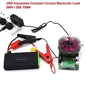 Electronic Load Tester, USB Load Tester 150W 200V 20A Adjustable Constant Current Electronic Load Battery Capacity Tester Module Power Meter, Intelligent Discharge Resistance Power Tester