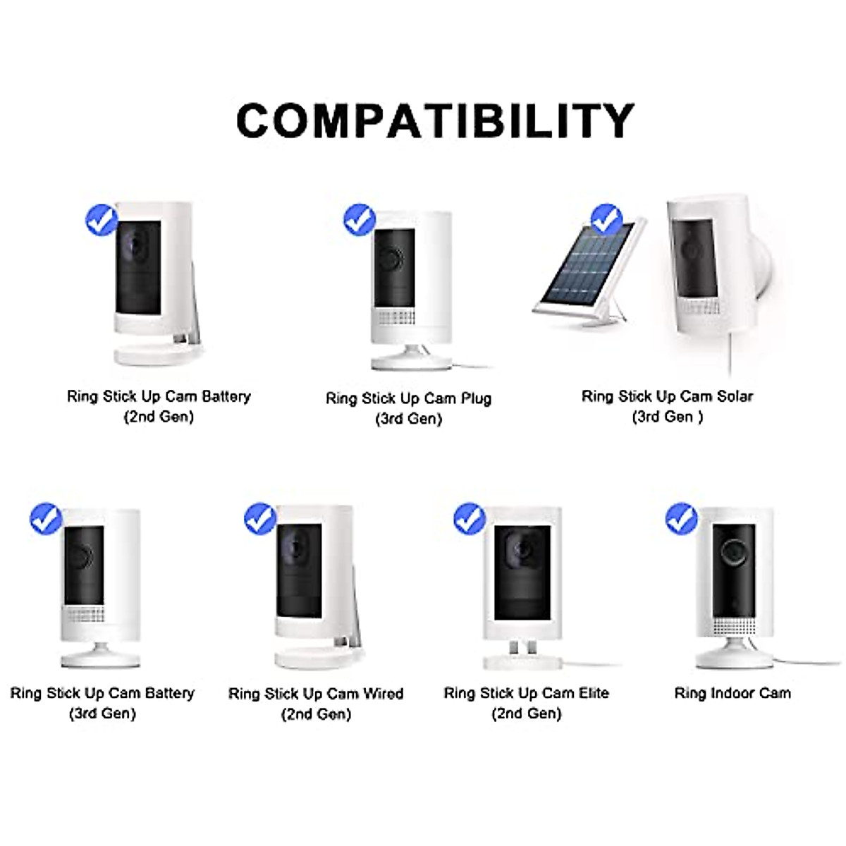 3 Pack Adhesive Wall Mount Compatible with Stick Up Cam/Indoor Cam/Battery Cam,Ceiling Mounting Kit for Plug-in HD Security Camera Mount 2 Ways Installation VHB Stick On or Screws