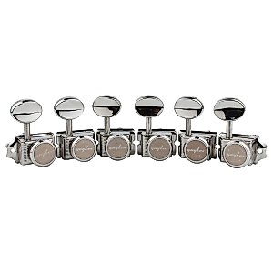 Guyker 6 Inline Vintage Guitar Lock String Tuners – Locking Tuning Key Pegs Machine Heads Replacement Parts for ST TL Style Electric, Folk or Acoustic Guitars – Nickel