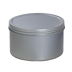 JUVITUS 8 oz Metal Steel Tin Deep Container with Tight Sealed Twist Screwtop Cover (6 pack)