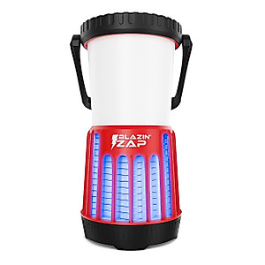Blazin LED Bug Zapper Lantern ǀ Ultraviolet Camping Mosquito Killer Light Indoor ǀ Outdoor Bug Fly Moth Zapping Lamp ǀ 3-D Battery Powered ǀ 4 Modes - 600 LMS - 46 Hrs ǀ