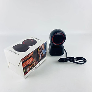 SUNMEN Bar code scanners, Automatic Omnidirectional Desktop Barcode Scanner, Hands-Free USB Wired QR Barcode Reader, 1D 2D Bar Code Image Sensing for Warehouse, Supermarket, Retail Store, Bookstore Pos System