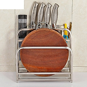 AIYoo Cutting Boards Knife Organizer with Hooks/Stainless Steel Kitchen Utensils Rack Chopping Boards/Knives/Chopsticks/Spoon/Fork/Flatware Storage with Drying Drainer