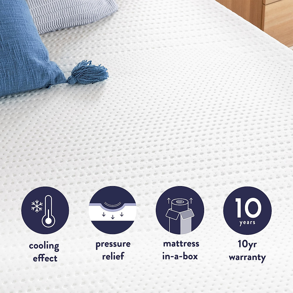 Best Price Mattress 5 Inch Twin Mattress, Cooling Gel Memory Foam Mattress for Kids and Adults, Medium Firm Mattress, Bed-in-A-Box, White