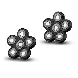 Roziapro Upgrade 6D Electric Shaver Replacement Head Freedom Head Shaver Replacement Blades Head Shavers for Bald Men Replaceable Head Waterproof Blades for Men Replacement Blade Head (Gray Pack2)