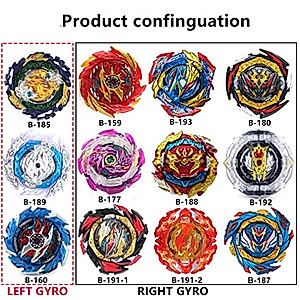 ASVEXKW Bey Battling Gyro Top Burst Blade Toy Great Birthday Gift Present for Children Kids Boys Ages 6 8 10 12+ Combat Battling Game Set 12 Spinning with 1 Battling Top Stadium 4 Launchers