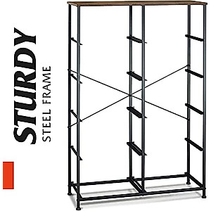 WLIVE Tall Dresser for Bedroom with 10 Drawers, Chest of Drawers, Fabric Dresser for Nursery, Closets, Storage Organizer Unit with Fabric Bins, Steel Frame, Wood Top, Rustic Brown Wood Grain Print