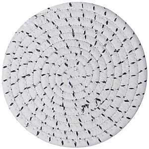 Lifaith Potholders Set Trivets Set 100% Pure Cotton Thread Weave Hot Pot Holders Set (Set of 3) Hot Pads, Hot Mats, Stylish Coasters, Spoon Rest for Bakingand Cooking, Diameter 7 Inches (Grey Set)