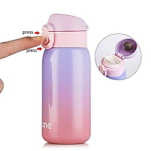 Sprouts Kids Water Bottle - 11Oz, Insulated Stainless Steel Bottle, Leakproof, Perfect for Kids Lunch Bag (Purple-pink)