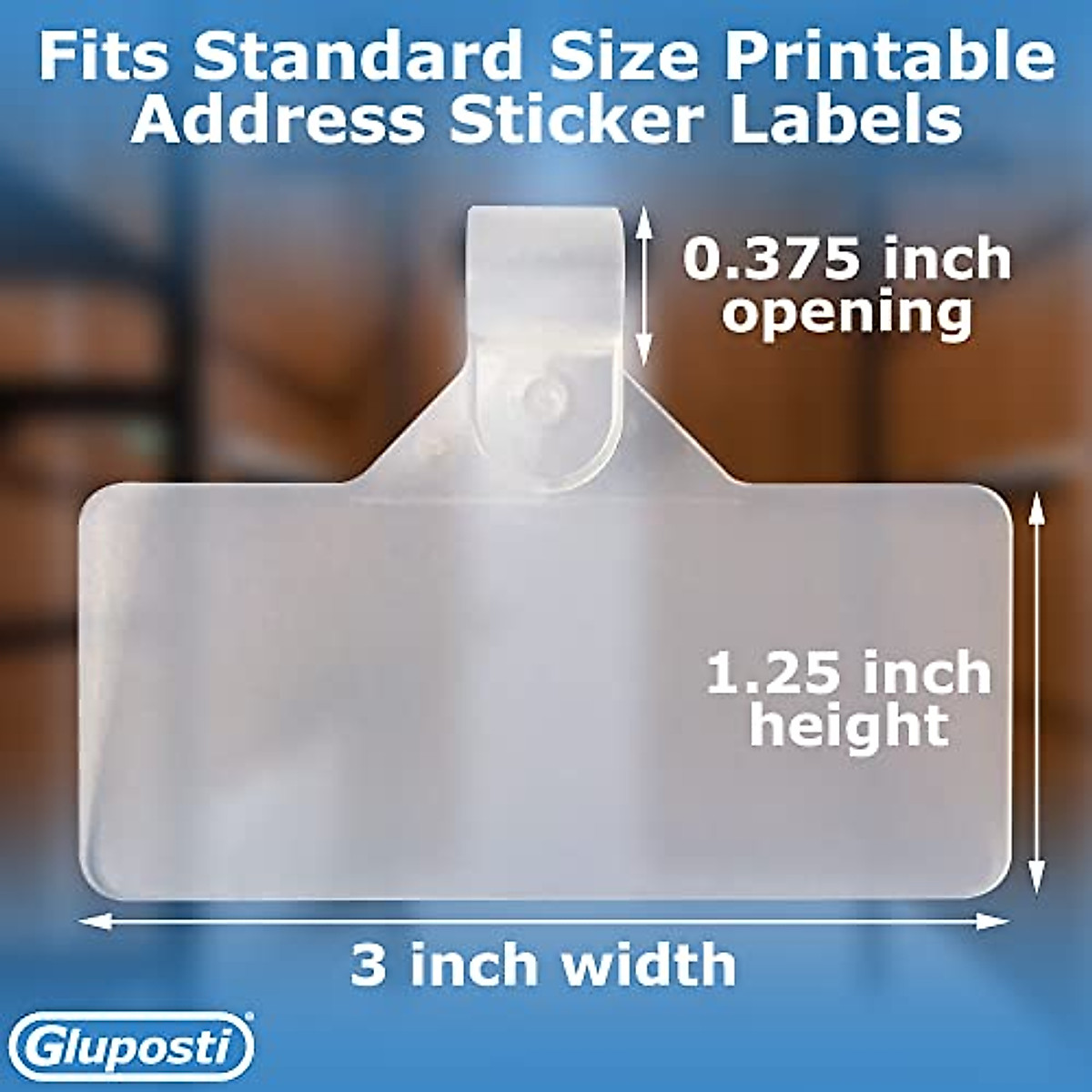 25 Clear Plastic Wire Shelf Label Holders for Adhesive Labels, Professional Display Retail Price Tag Ticket Hanger Clips, Snap On Pantry Sign Label Holder for Wire Shelves & Baskets (3" W x 1.25" H)