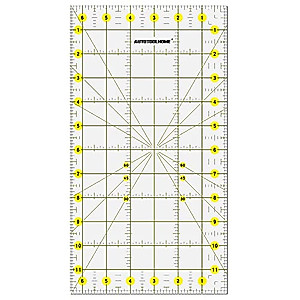 AUTOTOOLHOME Quilting Ruler Acrylic Quilters' Ruler for Easy Precision Cutting Fabric Paper, 6.5" x 12" for Quilting, Sewing & Crafts Template
