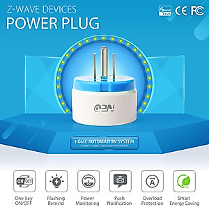 NEO Z-Wave Plus Smart Mini Plug Zwave Socket Zwave Outlet Home Automation, Work with Wink, SmartThings & more, Summer Green … (Blue 1PK)