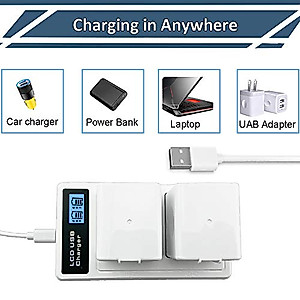 2-Pack 2440mAh Rechargeable Battery with LCD Dual Charging Station fit for Arlo Pro, Arlo Pro 2 Camera