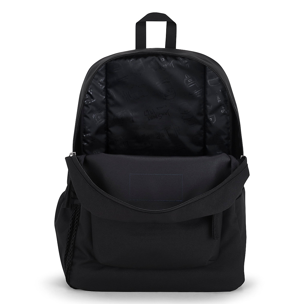 JanSport Cross Town School Backpack, Black, 17" x 12.5" x 6" - Simple Bookbag for Girls, Boys, Adults with 1 Main Compartment, Front Utility Pocket - Premium School Accessories