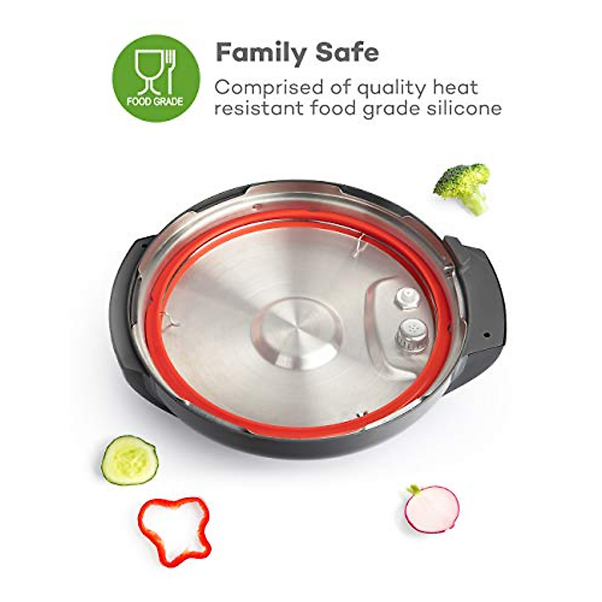 Goldlion Sealing Ring Compatible with Ninja Foodi 5 Quart 6.5 Quart and 8 Quart Silicone Gasket Accessories Rubber Sealer Replacement for Pressure Cooker and Air Fryer, Pack of 3