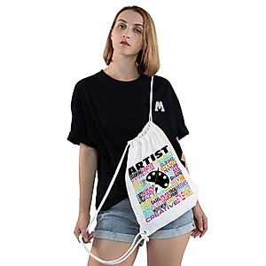 LEVLO Artist Canvas Tote Bag Gift For Art Teacher Artistic Shoulder Bag For Art Student Grad (Artist DB)