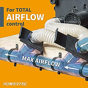 POWERTEC 70133-P2 2-1/2-Inch Blast Gate for for Dust Collector, Dust Collection Fittings, 2 PK