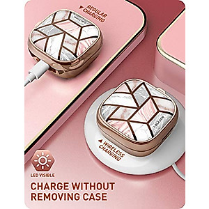 i-Blason Cosmo Series Case for Galaxy Buds2 Pro (2022)/ Galaxy Buds 2 (2021)/ Galaxy Buds Pro (2021)/ Galaxy Buds Live, 360° Protective Stylish Galaxy Buds Case (Marble)