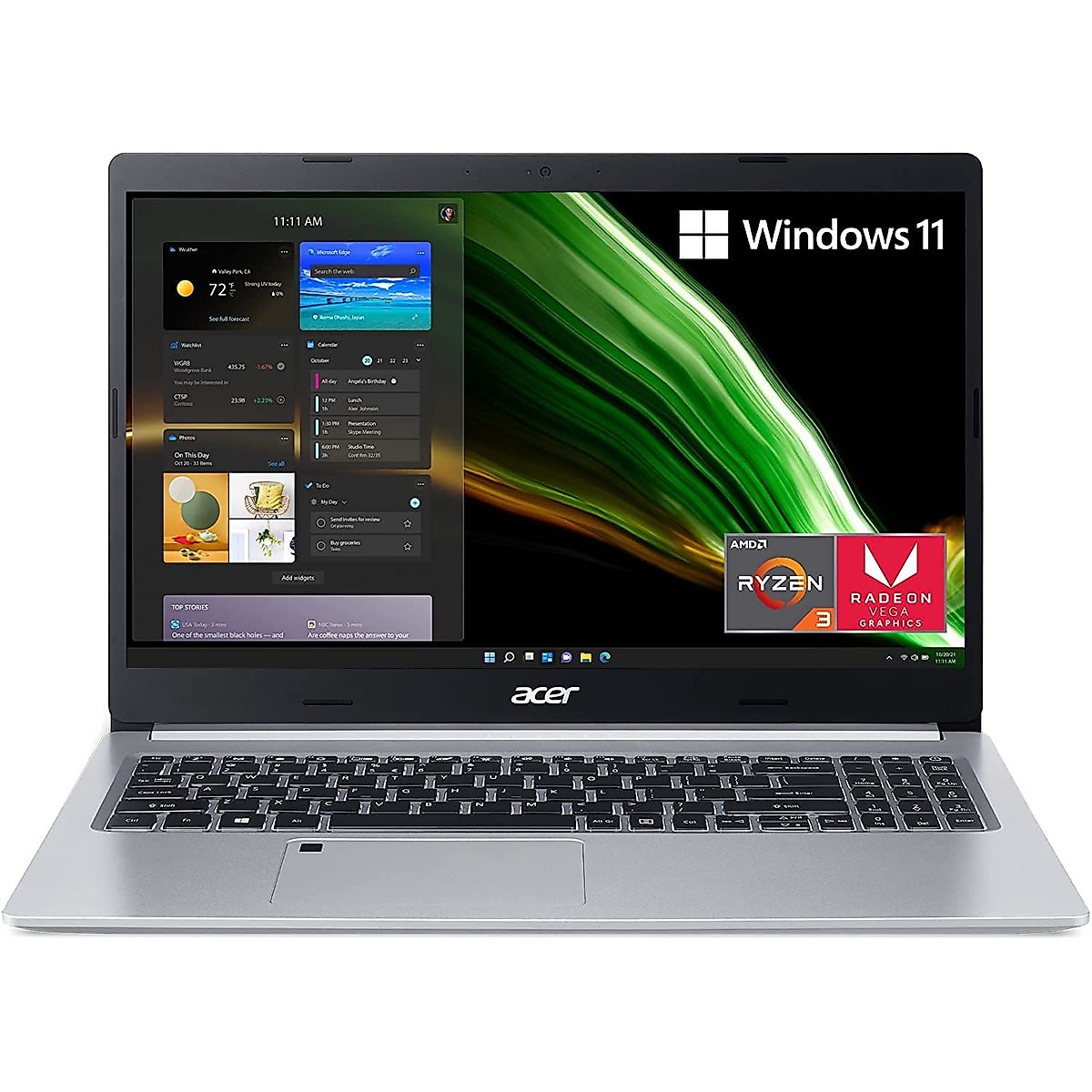 acer Aspire 5 A515 Laptop 2022 New, 15.6" FHD IPS, AMD Ryzen 3 3350U 4-Core, AMD Radeon Graphics, 8GB DDR4, 512GB SSD, Backlit Keyboard, Fingerprint Reader, Wi-Fi 6, Win10 Pro, COU 32GB USB