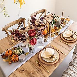 Pllieay 4 Pack 12 Inch x 5MM Artificial Thin UV Printed Round Plywood, Imitative Wood Slices Place Mats for Wedding Centerpiece, Table Centerpieces and Other DIY Decoration Projects