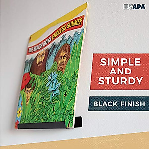 Ilyapa Metal Vinyl Record Shelf Wall Mount, 8 Pack - Black Steel Record Album Holder Display Your LP