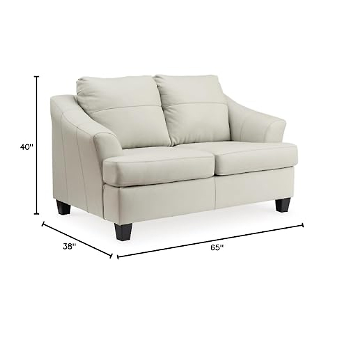 Signature Design by Ashley Genoa Modern Leather Match Loveseat, White