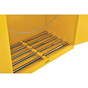 Global Industrial 110 Gallon Drum Storage Safety Cabinet, Manual Close w/Rollers