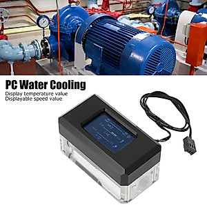 PC Water Cooling Thermometer, Smart LCD Speed Temperature Detect, PC G1/4 Thread Water Cooling System Temperature Meter for Computer Laptop