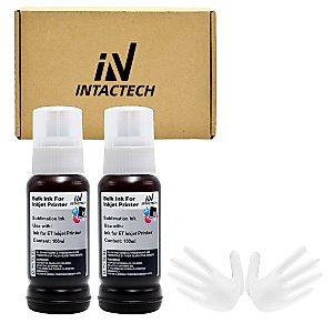 IN INTACTECH Black Sublimation Ink Refill for EcoTank Supertank Printers ET-2720 ET-15000 ET-4700 ET-2760 ET-3760 ET-4760 ET-2700 ET-2750 ET-4750 / 200ML / Anti-UV/Upgrade Version/ICC Free