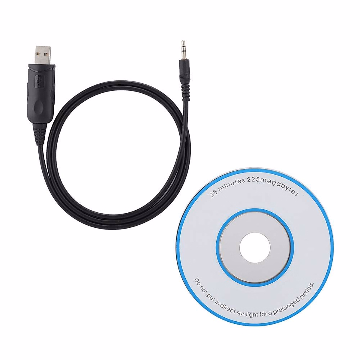USB Programming Cable Cord with CD Software, Two Way Radio Programming Cable for KT8900 Radio Transceiver
