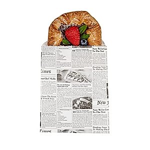 Restaurantware-Bag Tek 7 x 5 Inch Sandwich Bags, 100 Greaseproof Bakery Bags - Microwavable, Disposable, Newsprint Paper Lunch Bags, For Cookes, Sandwiches, Candies, Fries, And Bread,
