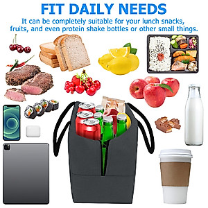 10L 19Cans Insulated Lunch Bag for Women Men, Reusable Lunch Box for Office Work Picnic Beach Travel, Leakproof Soft Cooler Tote Bag Freezable Lunch Bag for Adult, Grey