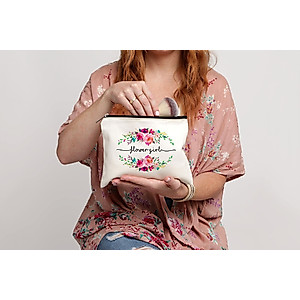 Moonwake Designs Flower Girl Makeup Bag, Flower Girl Gift, Bridal Party Favor, Cosmetic Pouch, Wedding Party Gift, Gift from Bride