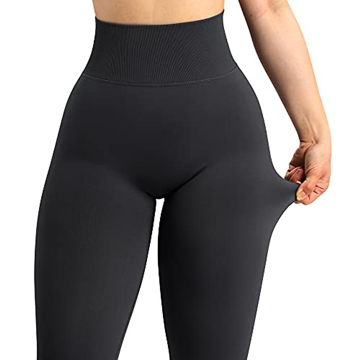 RUUHEE Women Seamless Butt Lifting Leggings High Waisted Tummy Control Workout Yoga Pants(Medium,Black)